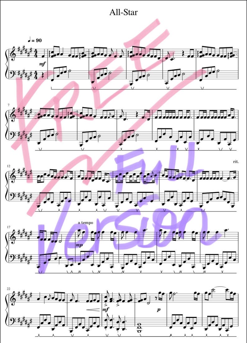 All Star per bambini / Spartito per pianoforte con nomi delle note e ...