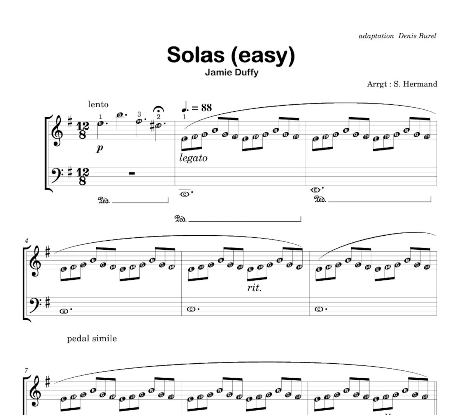 Solas easy Version Piano Sheet Music Score With Note Names - Etsy