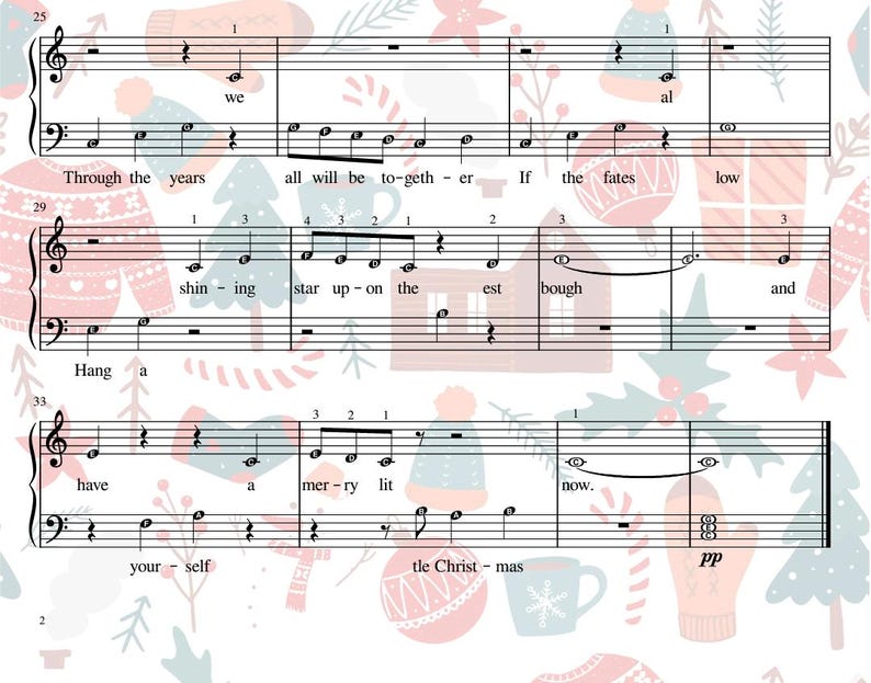 Have Yourself a Merry Little Christmas Piano Sheet Music: Easy Grade 1 ...