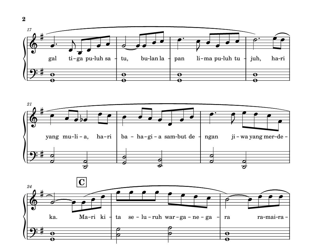 Tanggal 31 by SUDIRMAN | Malaysia Merdeka Piano Sheet Music Score Self ...