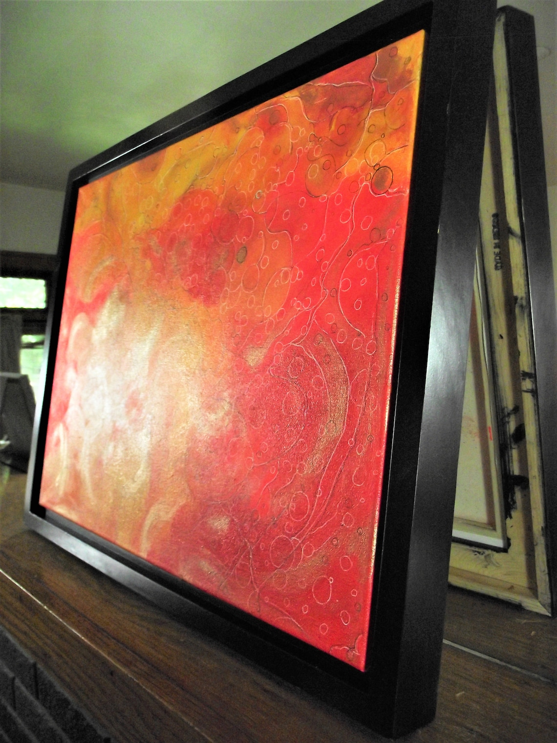 Vibrant Orange Painting Red Original Art Susan D Sharp - Etsy