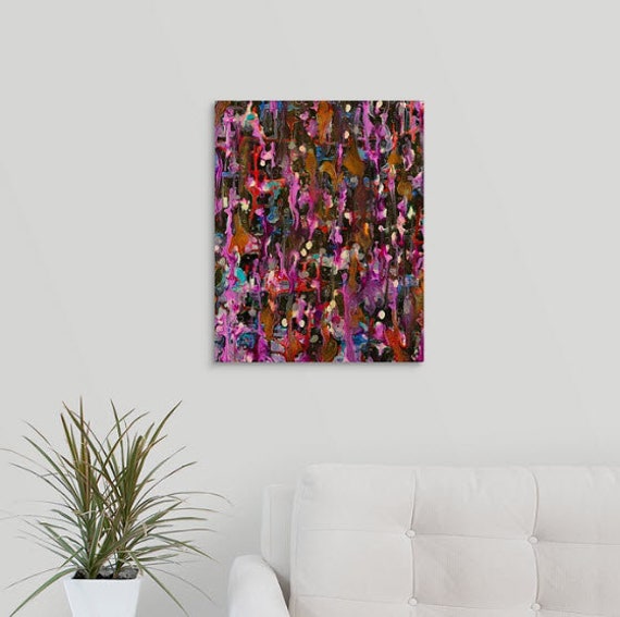 Purple Rain wall art framed painting original artwork plum | Etsy