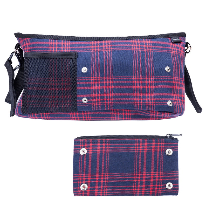 Pram Bag/organiser Handlebar Console Tartan Pattern Red/black - Etsy UK