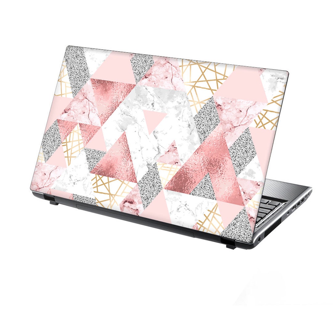Taylorhe Laptop Skin Sticker Gold Glitters With Marble Texture - Etsy UK