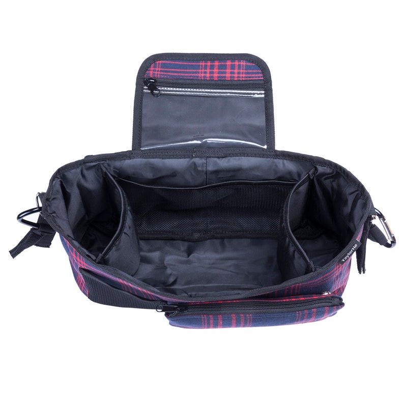Pram Bag/organiser Handlebar Console Tartan Pattern Red/black - Etsy UK