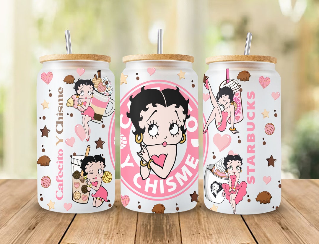 Cartoon 80s Tumbler, 80s Cartoons Png, Betty Libbey Glass Can Wrap ...