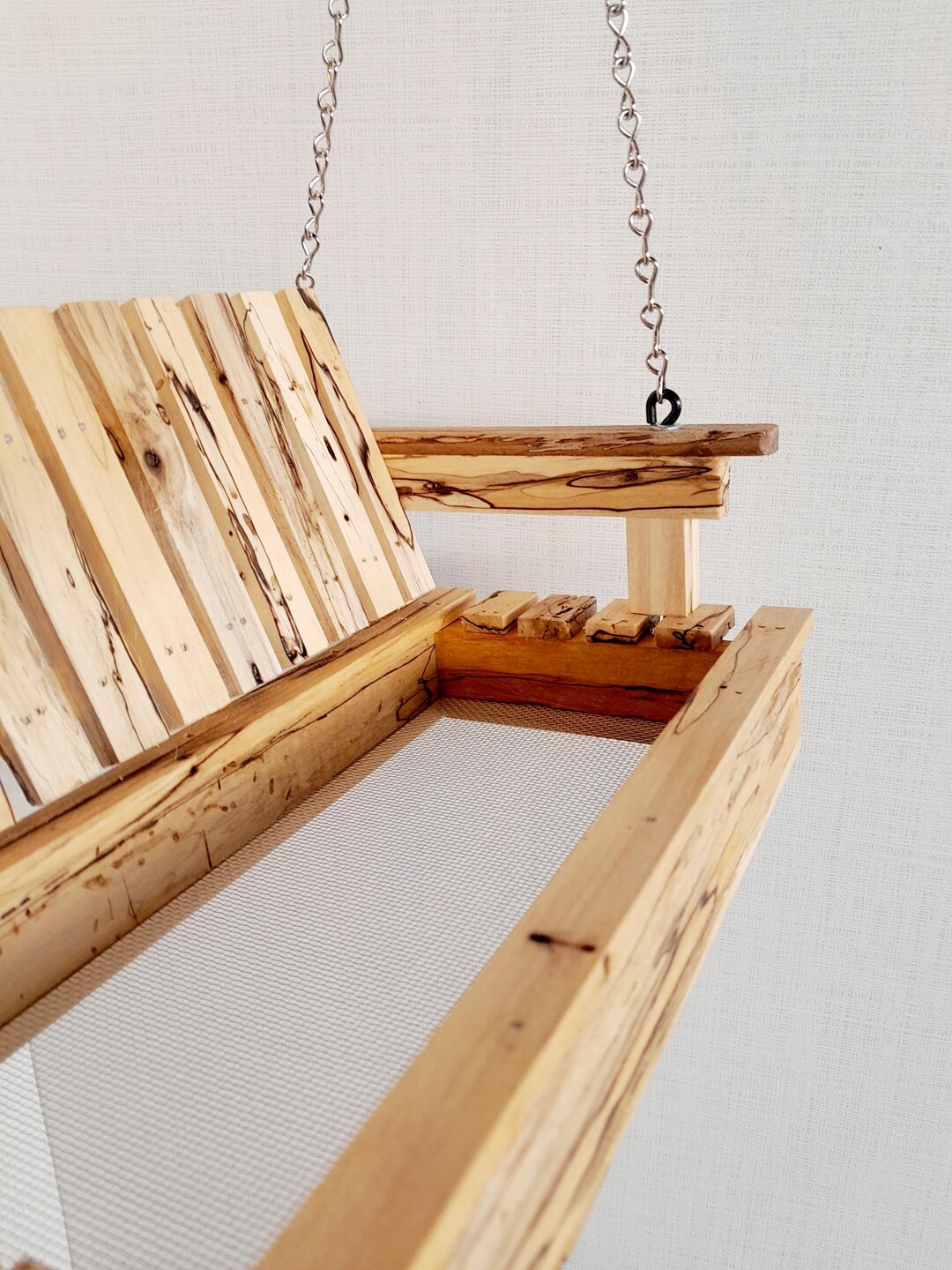 Rustic Hardwood Porch Swing Bird Feeder – Handmade From Local Fallen ...