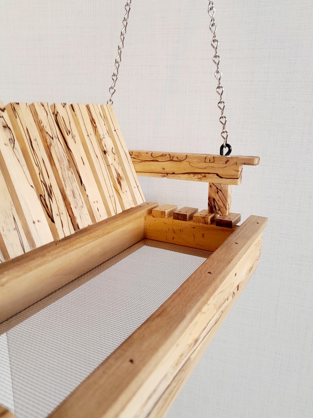 Rustic Hardwood Porch Swing Bird Feeder – Handmade From Local Fallen ...