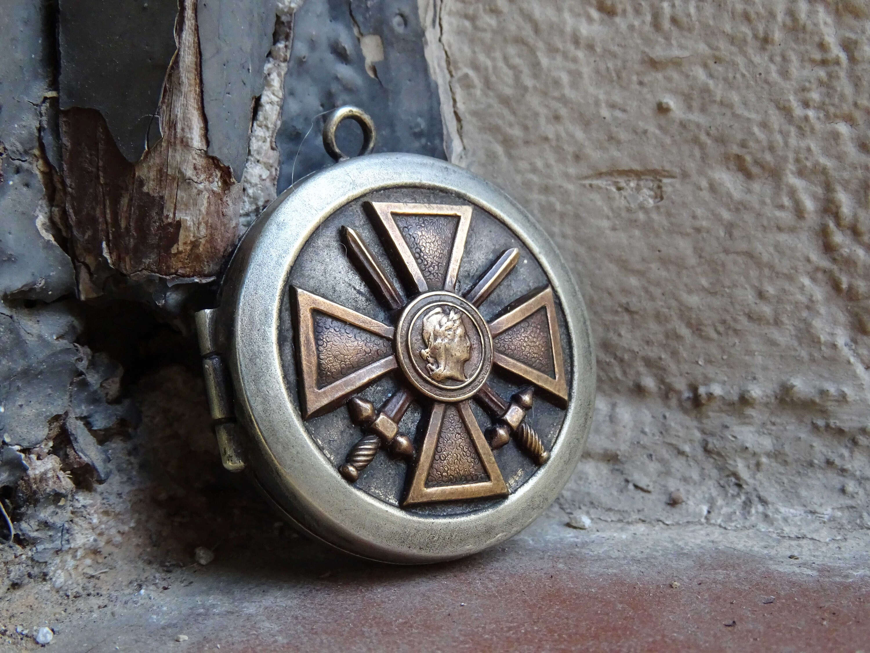 Antique WWI Soldier Locket, Edwardian Silver Locket, Art Nouveau Locket ...