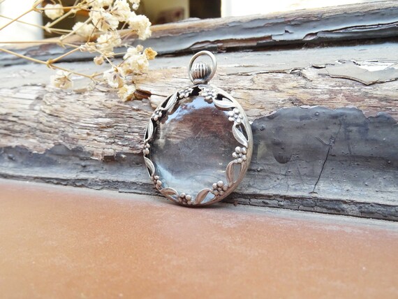 antique victorian silver plated locket, french mourni… - Gem