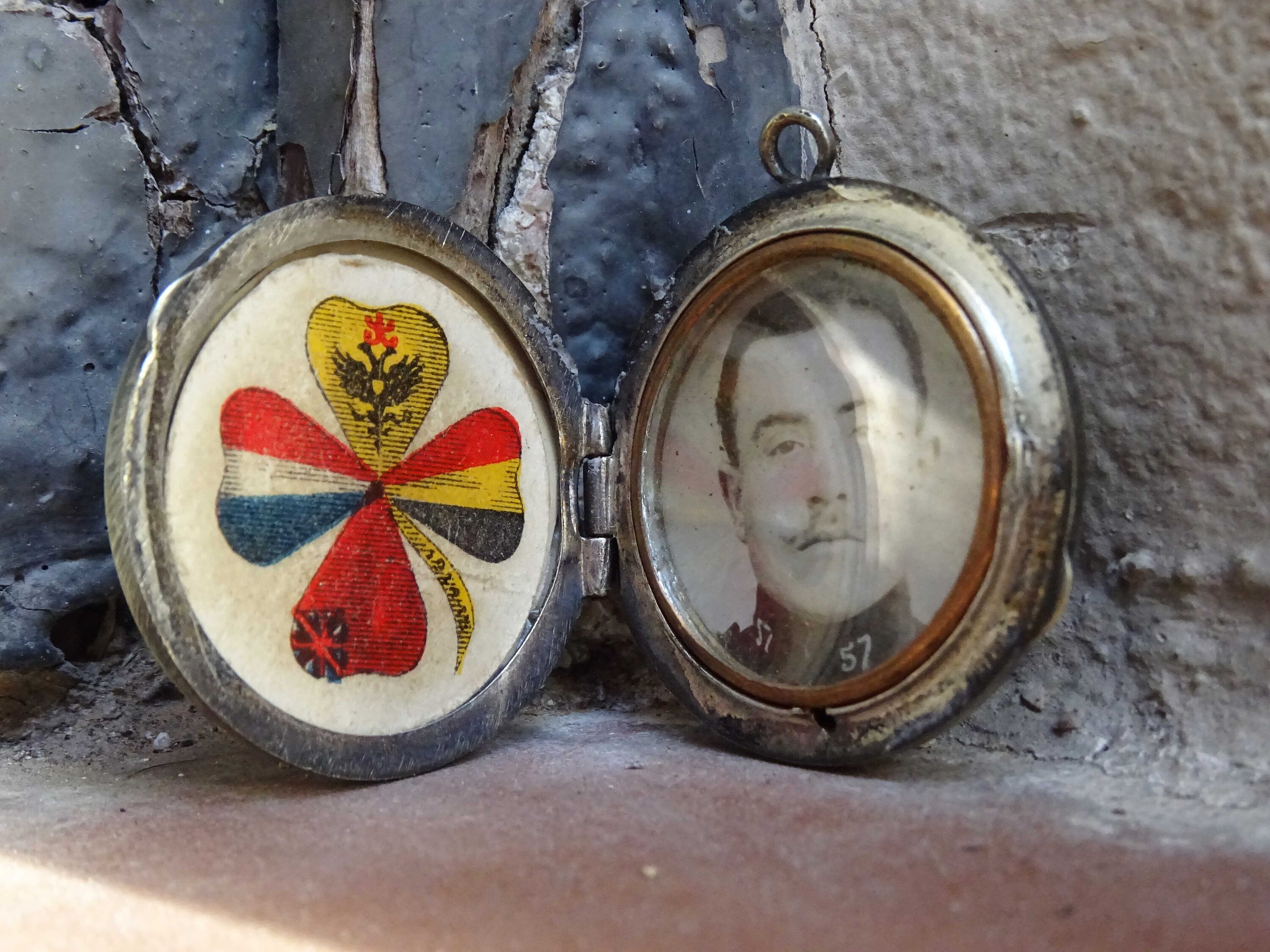 Antique WWI Soldier Locket, Edwardian Silver Locket, Art Nouveau Locket ...