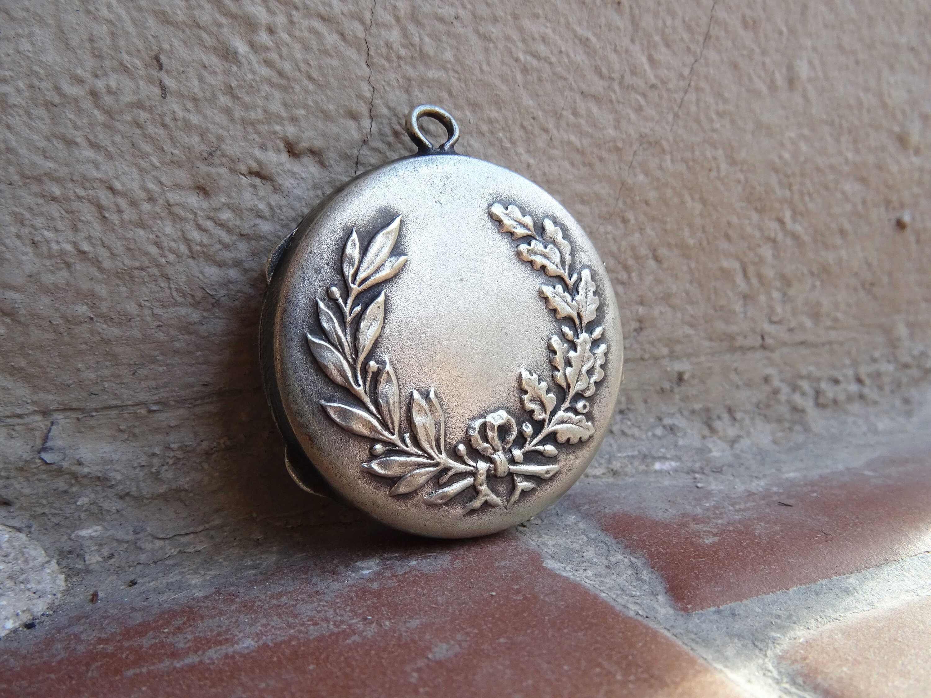 Antique WWI Soldier Locket, Edwardian Silver Locket, Art Nouveau Locket ...