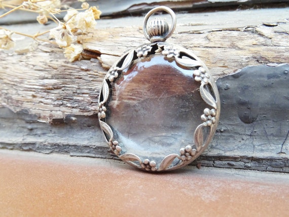 antique victorian silver plated locket, french mourni… - Gem