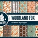 Woodland foxes digital paper autumn fox digital paper fall | Etsy
