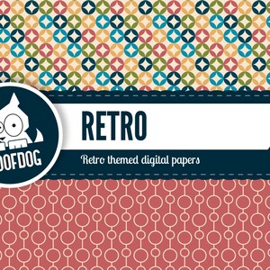 Retro Pattern Digital Paper | Retro Style Patterns | Digital Paper Pack ...