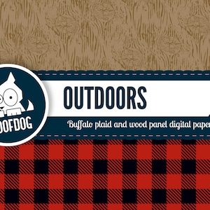 Buffalo Plaid Pattern Digital Paper | Lumberjack Digital | Wood Panel ...