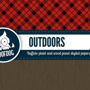 Buffalo Plaid Pattern Digital Paper | Lumberjack Digital | Wood Panel ...