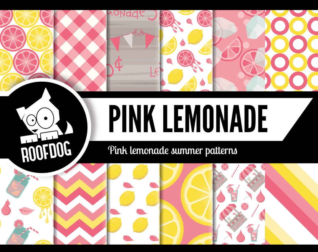 Pink Lemonade Digital Paper | Pink Lemonade Stand Pattern | Digital ...
