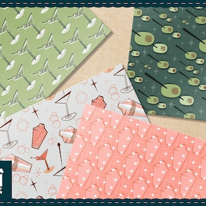 Atomic Cocktail Mixer Digital Paper | Mid Century Modern Atomic Pattern ...