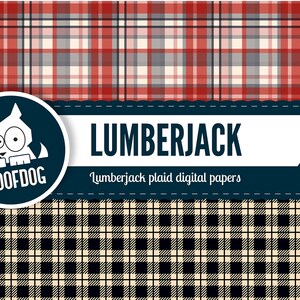 Lumberjack Plaid Pattern Digital Paper | Red and Black Tartan | Digital ...
