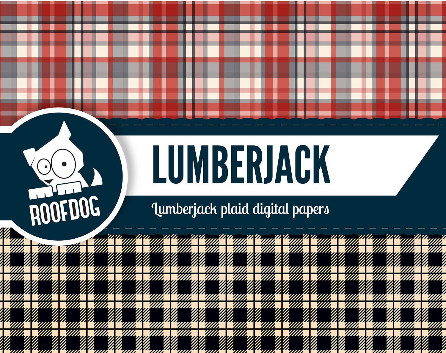 Lumberjack Plaid Pattern Digital Paper Red and Black Tartan - Etsy