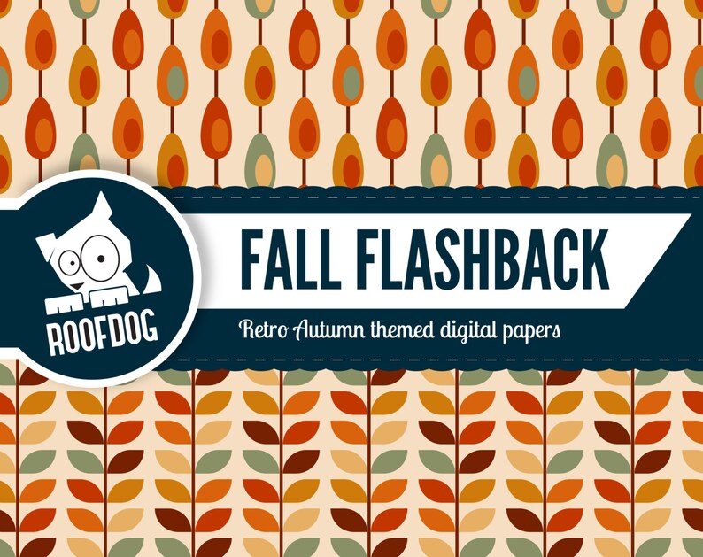 Fall Digital Paper Retro Autumn Patterns Autumn Digital - Etsy