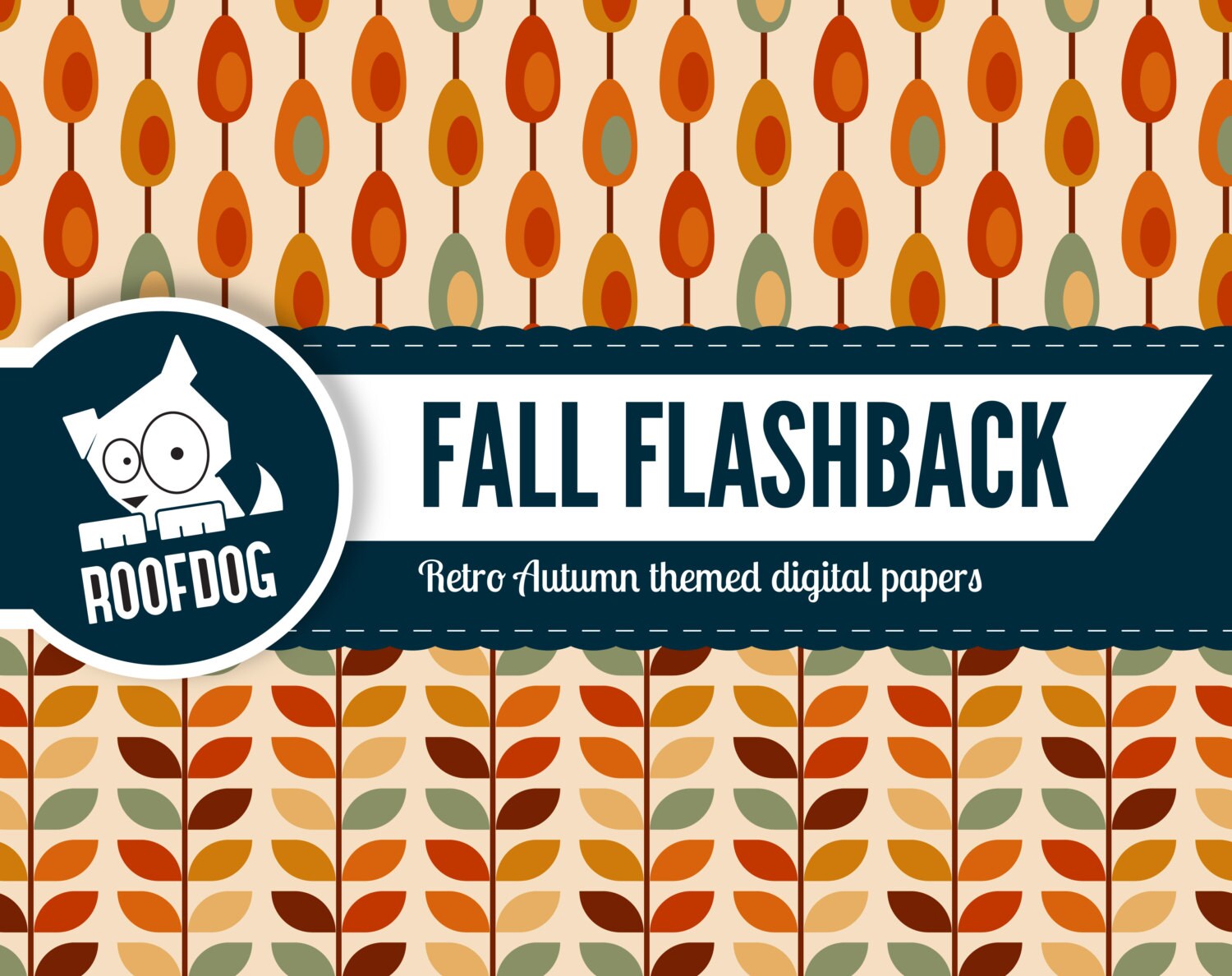 Fall Digital Paper Retro Autumn Patterns Autumn Digital - Etsy