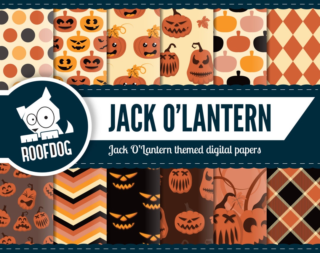 Halloween Digital Paper | Spooky Digital Paper | Jack O'lantern Digital ...