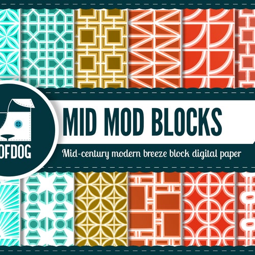 Atomic Digital Paper 1950s Atomic Pattern Mid Century - Etsy