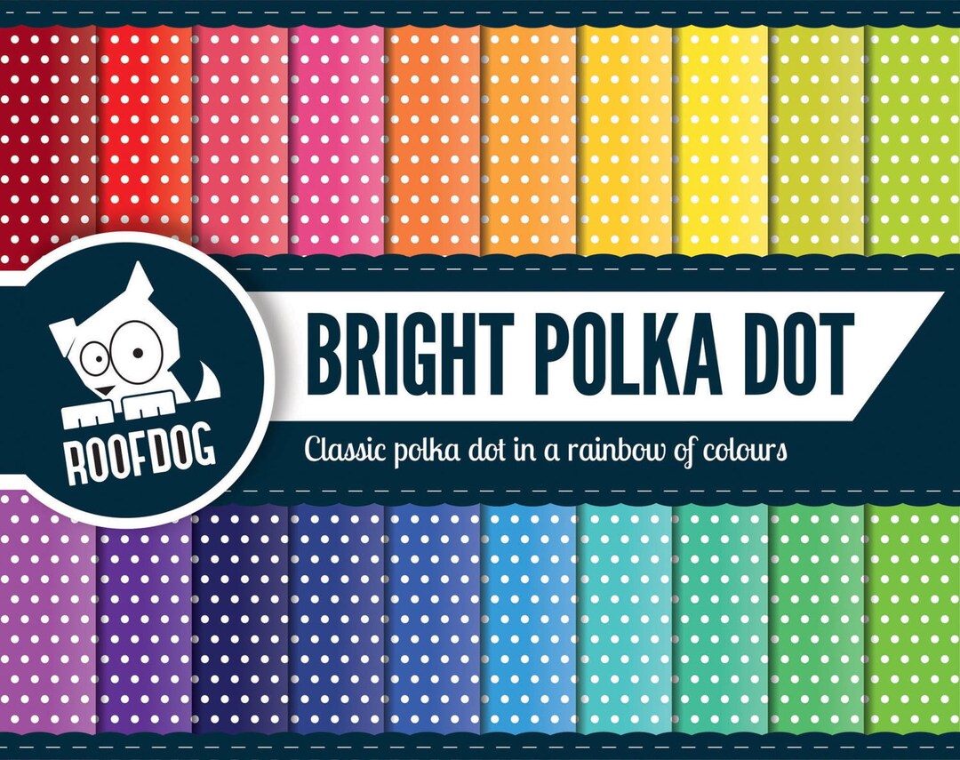 Rainbow Polka Dot | Digital Paper Instant Download | Digital Scrapbook ...