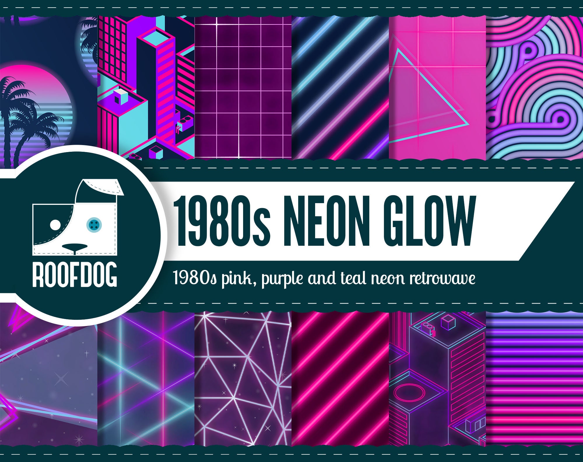 Eighties Digital Paper Blue and Purple Neon Digital Paper - Etsy