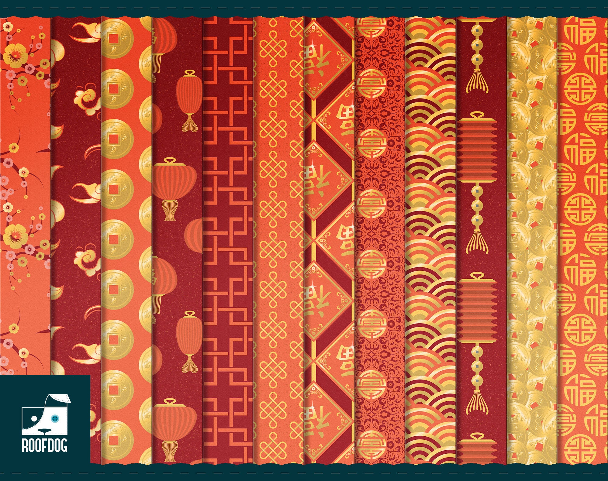 Chinese New Year Digital Paper Chinese Lunar New Year - Etsy