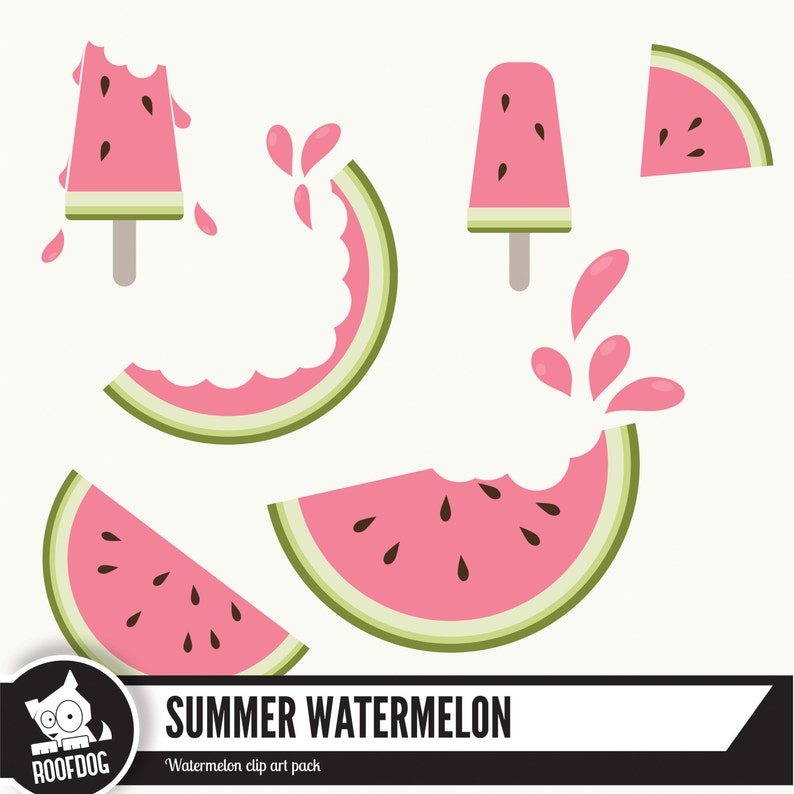 Watermelon Clipart Summer Fruit Digital Clip Art Bright - Etsy