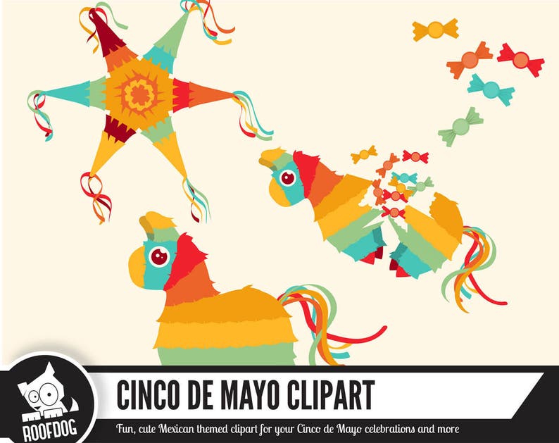 Cinco De Mayo Clipart Mexico Scrapbooking Taco Tuesday Digital Piñata ...