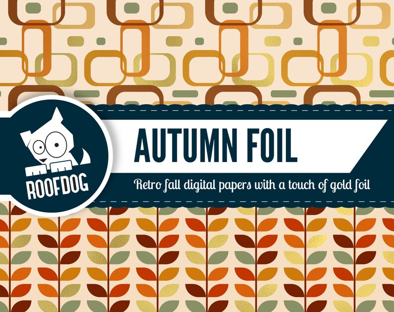 Autumn Digital Paper Retro Fall Patterns Autumn Digital - Etsy