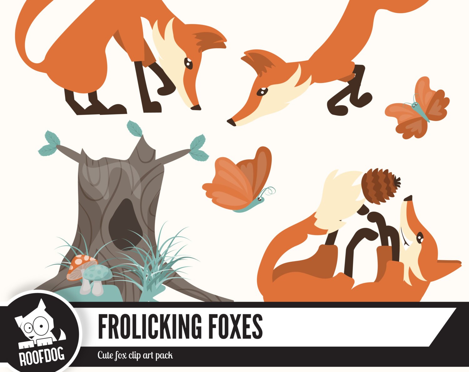 Woodland Foxes Clipart Fox Clip Art Woodland Autumn Fox Fall Woodland ...