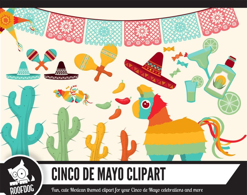 Cinco De Mayo Clipart Mexico Scrapbooking Taco Tuesday - Etsy New Zealand