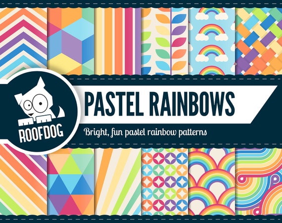 Pastel rainbow digital paper | pastel rainbow scrapbooking background ...