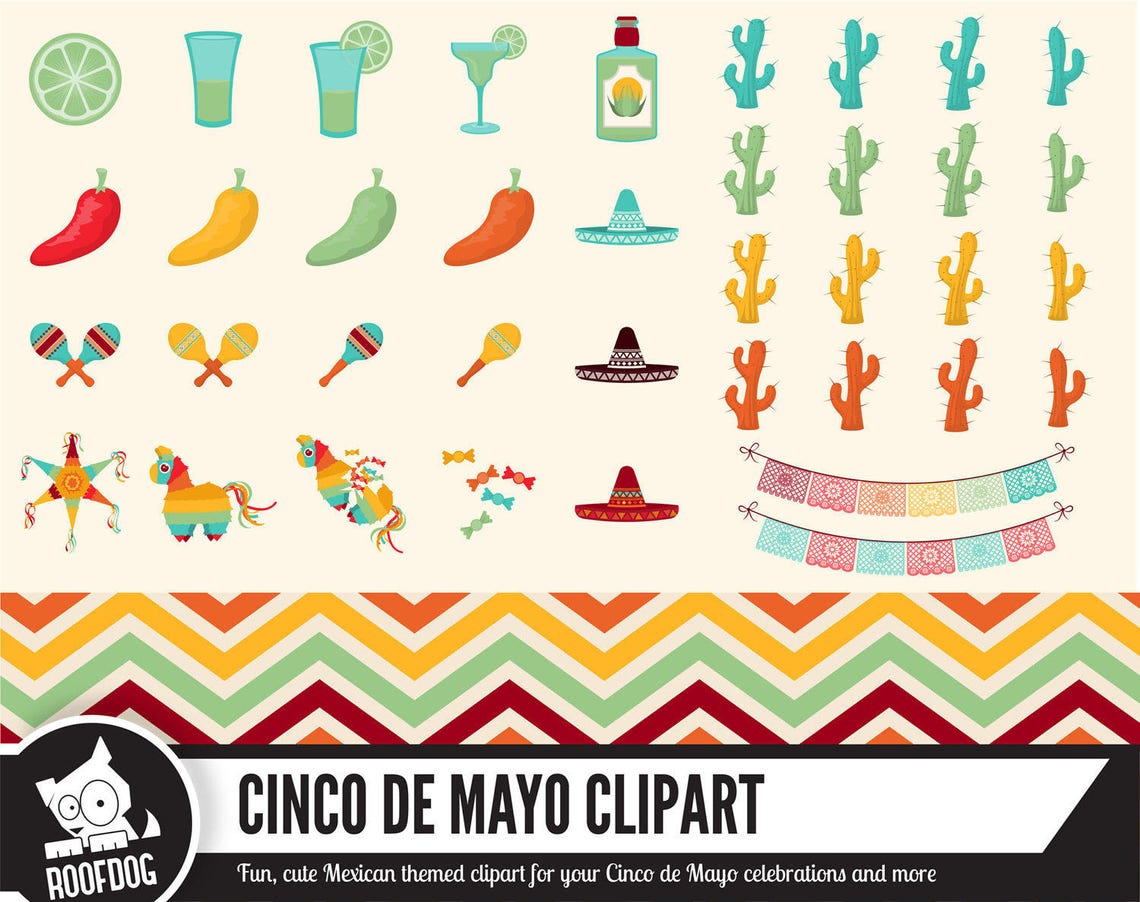 Cinco De Mayo Clipart Mexico Scrapbooking Taco Tuesday - Etsy New Zealand