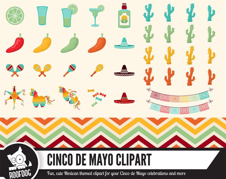 Cinco De Mayo Clipart Mexico Scrapbooking Taco Tuesday - Etsy New Zealand