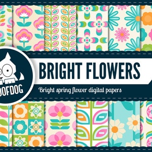 Spring Digital Paper | Bright Floral Digital Patterns | Spring ...