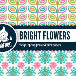 Spring Digital Paper | Bright Floral Digital Patterns | Spring ...