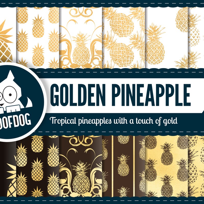 Gold Pineapple Paper - Etsy