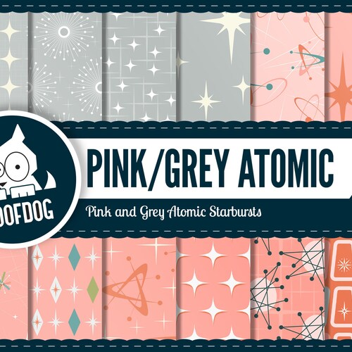 Atomic Digital Paper 1950s Atomic Pattern Mid Century - Etsy