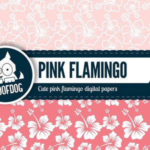 Pink Flamingo Digital Paper Pink and White Flamingos Digital Paper Pack ...