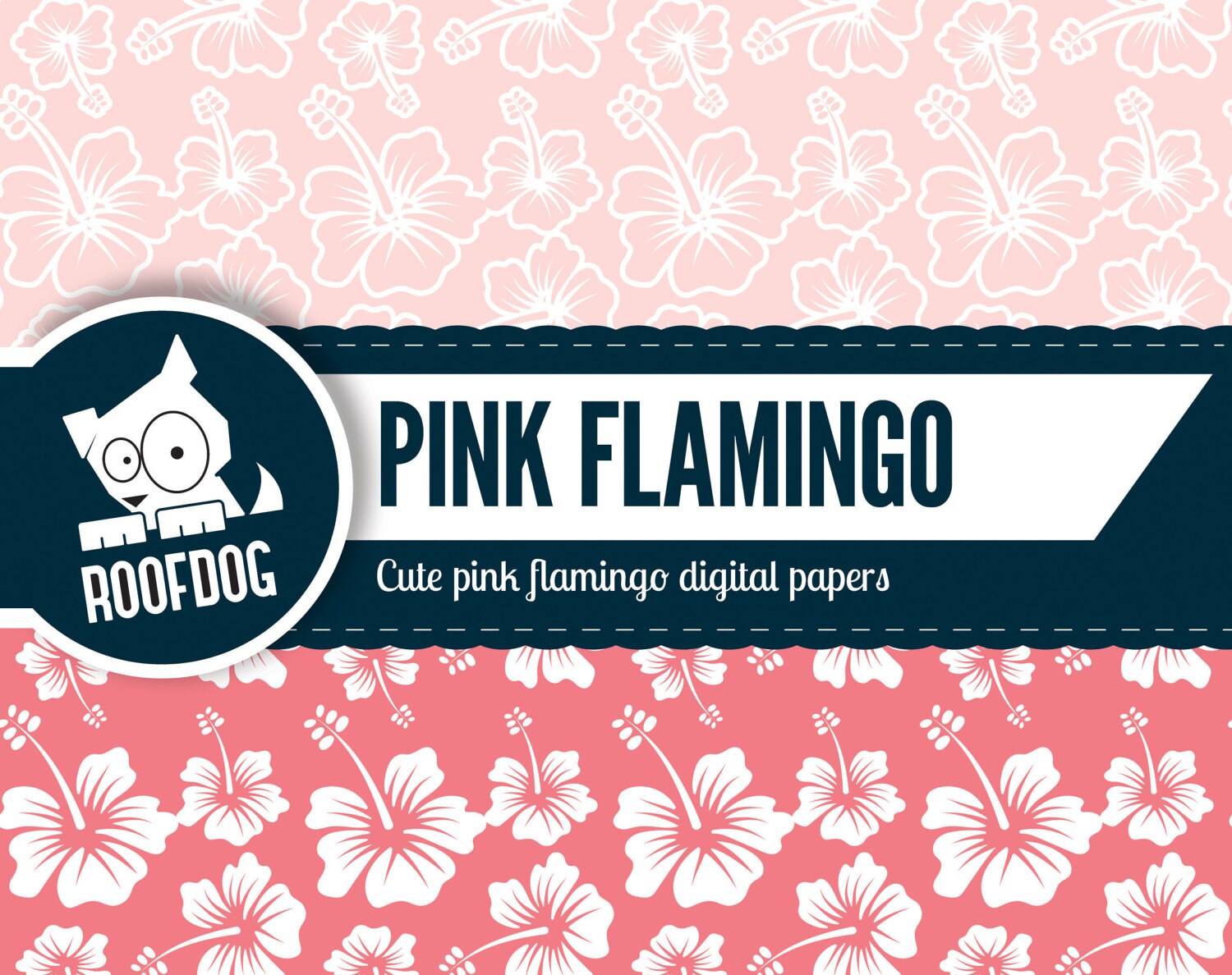 Pink Flamingo Digital Paper Pink and White Flamingos - Etsy