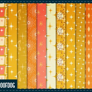 Atomic Starbursts Digital Paper | 1950s Atomic Pattern | Mid Century ...