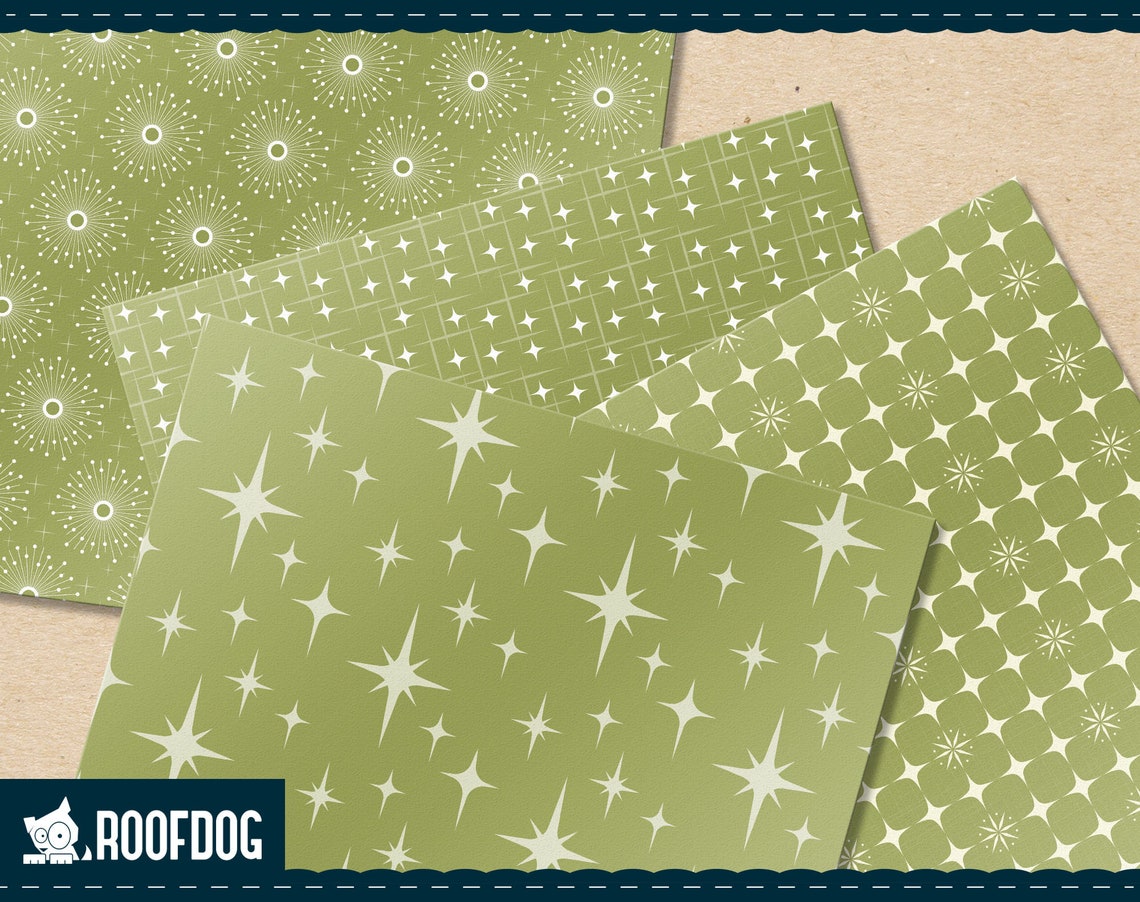 Mid-century Modern Starburst Digital Paper Mid-century - Etsy
