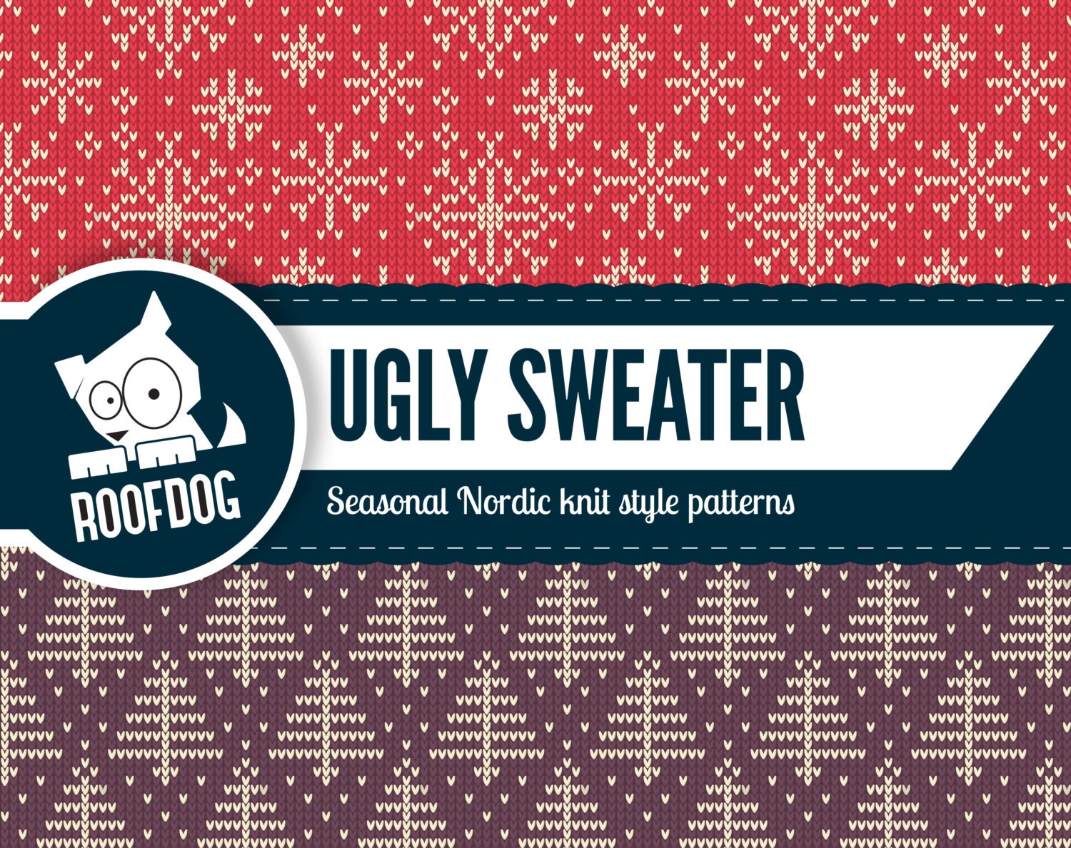 Ugly Sweater Christmas Digital Paper Christmas Sweater Pattern Nordic ...