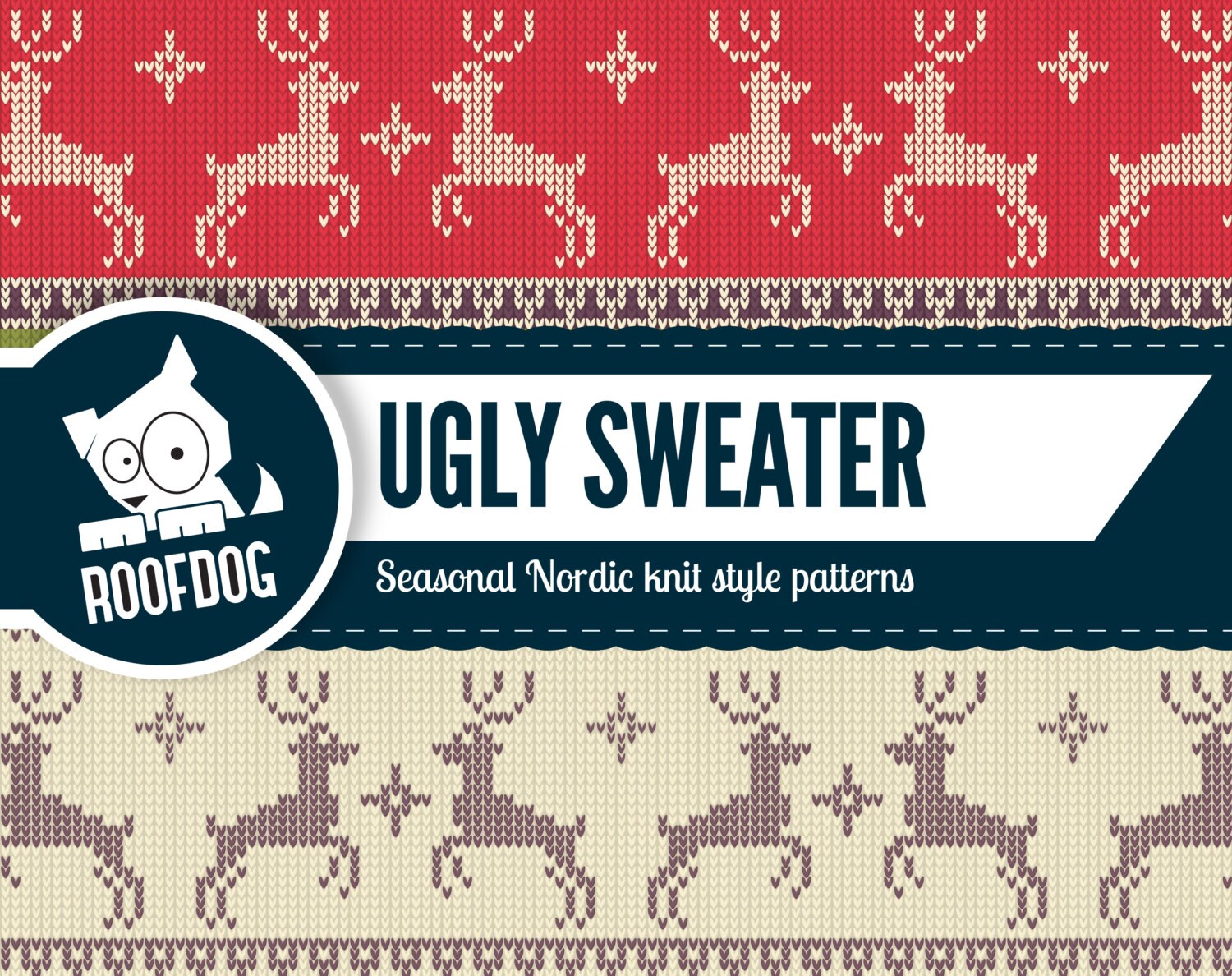 Ugly Sweater Christmas Digital Paper | Christmas Sweater Pattern ...